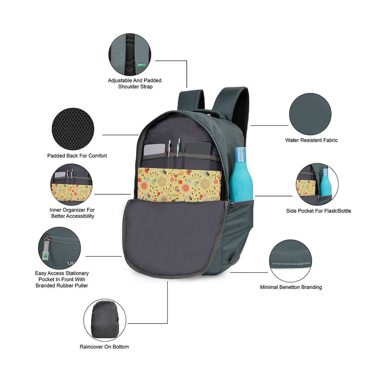 United Colors of Benetton Skater Back to School Backpack — BAGLINE