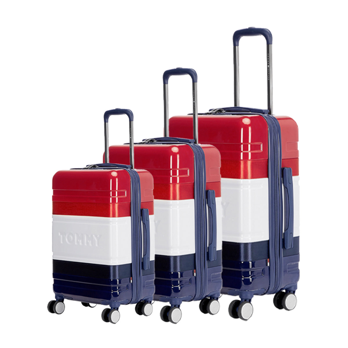 Tommy Hilfiger Triton Pro Hard Luggage Set of 3 ( Cabin + Mid + Cargo ...